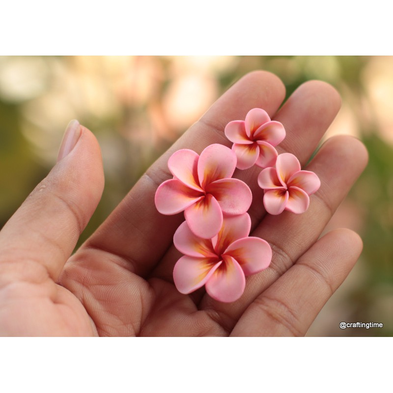 Crafting Time Handmade Polymer Clay Kalachuchi / Plumeria Pink blush ...
