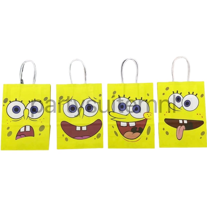 Spongebob Theme Kiddie Party Lootbags/ Paper Bags/ Drawstring Bags ...
