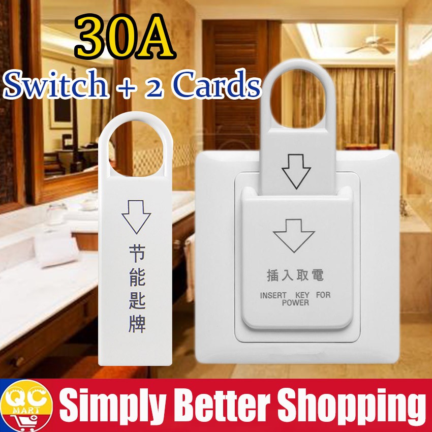 Hotel Wall Switch White Insert PVC Plastic Paper RFID Card To Take ...