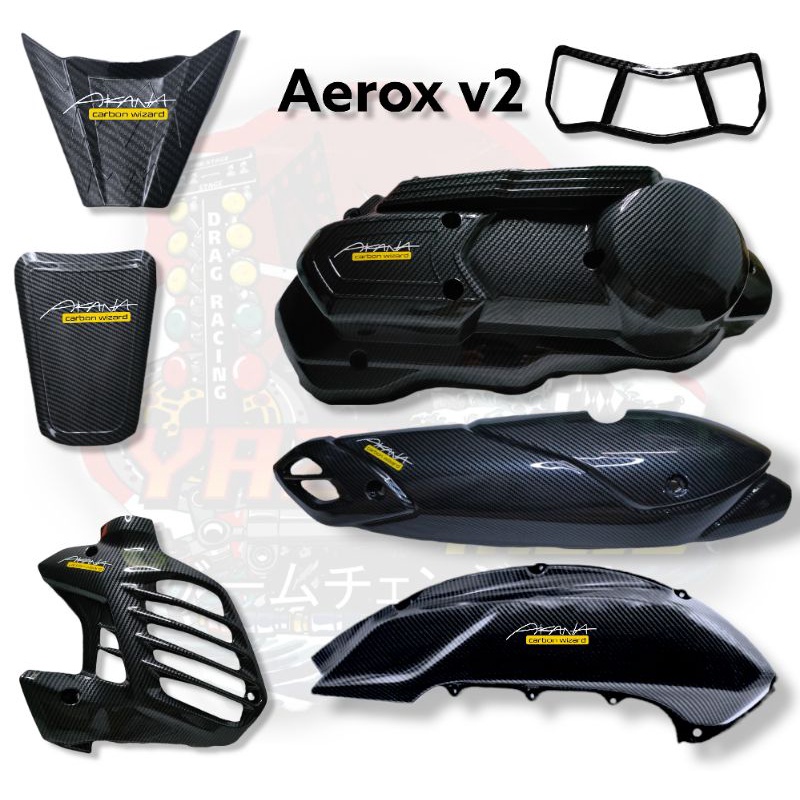 NEW! Aerox v2 carbon set! Crank case , airbox , radiator cover , heat ...