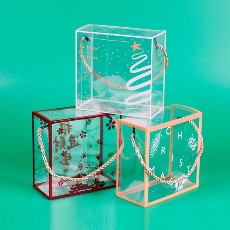 1pc Xmas Gift Box Plastic Box Acetate Gift Box Christmas Gift Box PVC ...