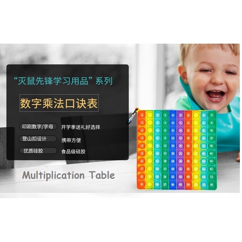 BKM082 Multiplication Table Chinese Pinyin MATH PINYIN Toy POP IT 9x9 ...