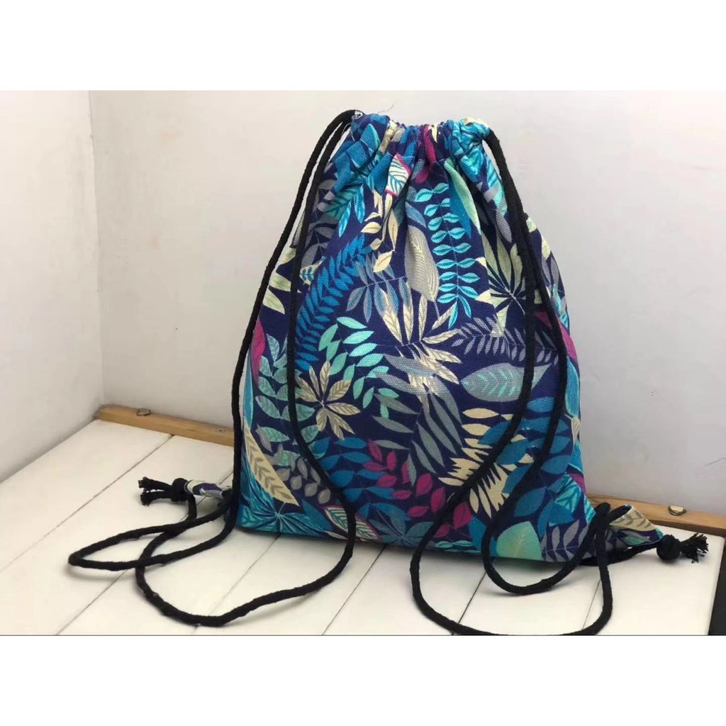 Canvas Drawstring Bag String Bag Fashion Design Back Pack | Shopee ...