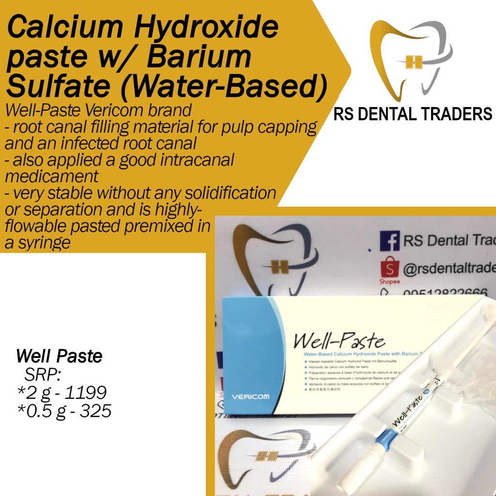 Calcium Hydroxide paste with Barium Sulfate (Water-Based) - Well Paste ...