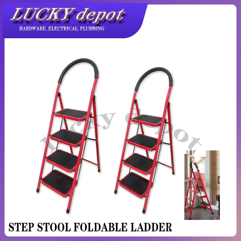 4 STEP STOOL STAIR FOLDABLE LADDER | Shopee Philippines