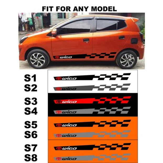 Racing Stripe Sticker for Toyota Wigo fit for any model | Shopee ...