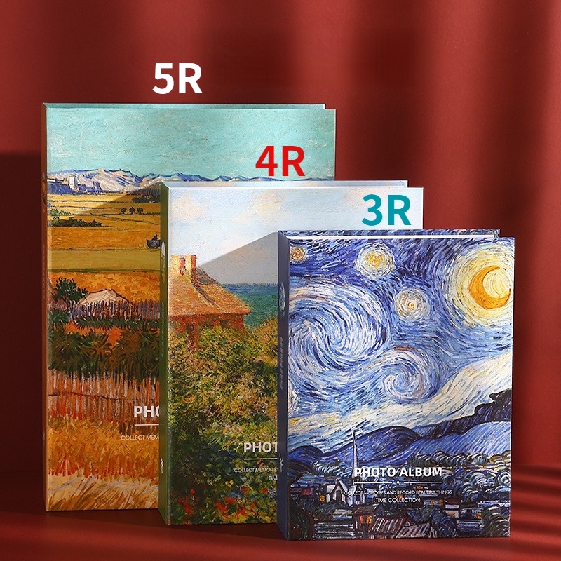 【on hand】3R 4R 5R Oil painting style album 100 pockets 200 pockets insert photo album for family ...
