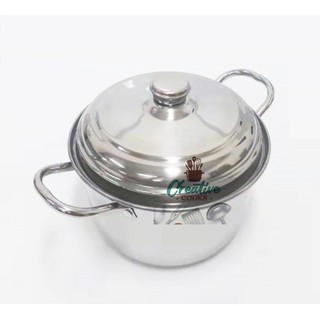 Double Handle Pot Stainless Steel Kaserola with Cover ( 4089 22cm ...
