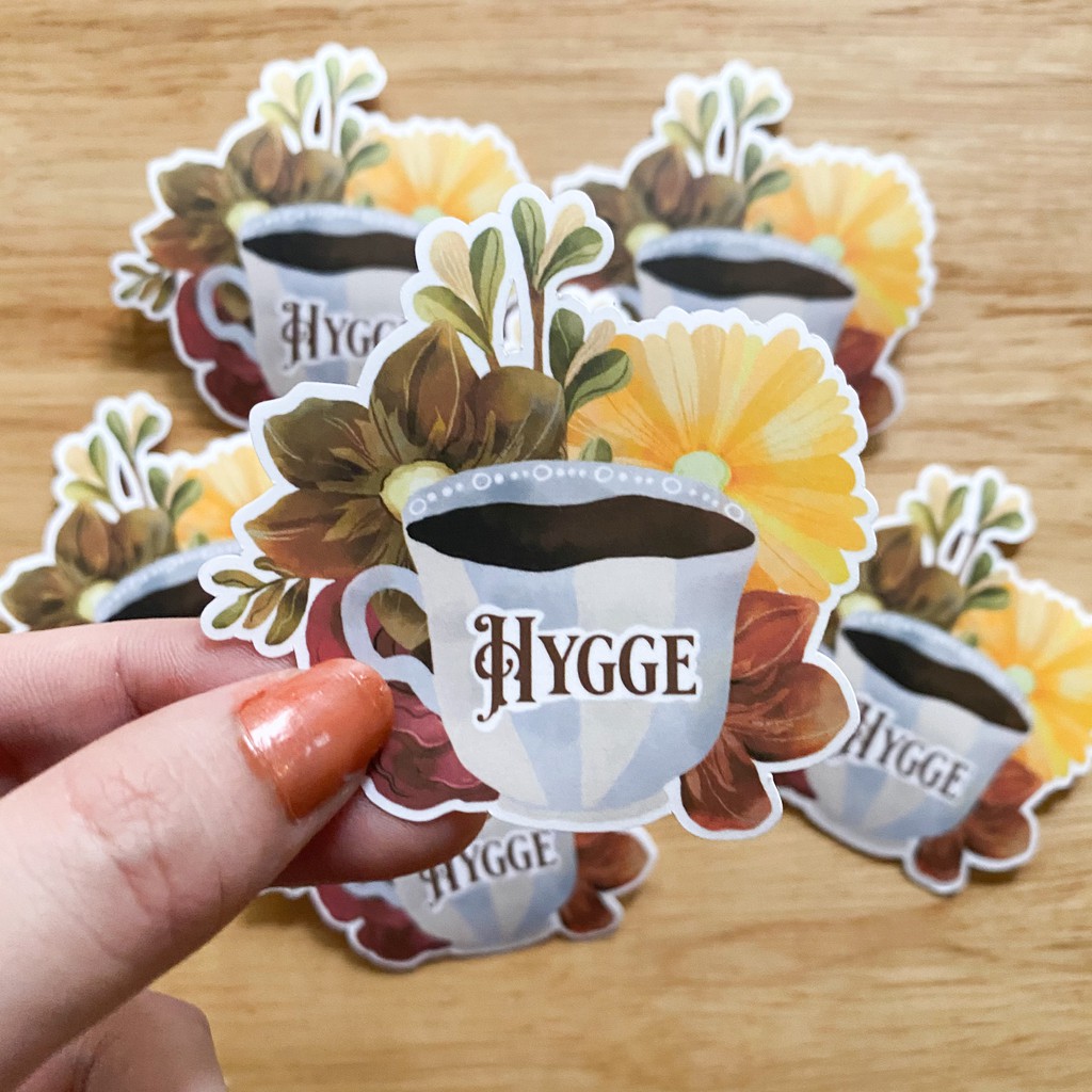 Hygge Vinyl Stickers, Laptop Stickers, Cute Vinyl Sticker, Aesthetic ...