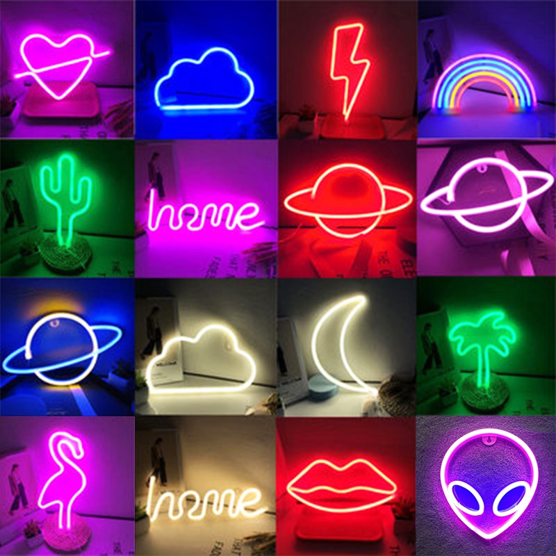 LED Neon Night Light Sign Wall Art Sign Night Lamp Xmas Birthday Gift ...