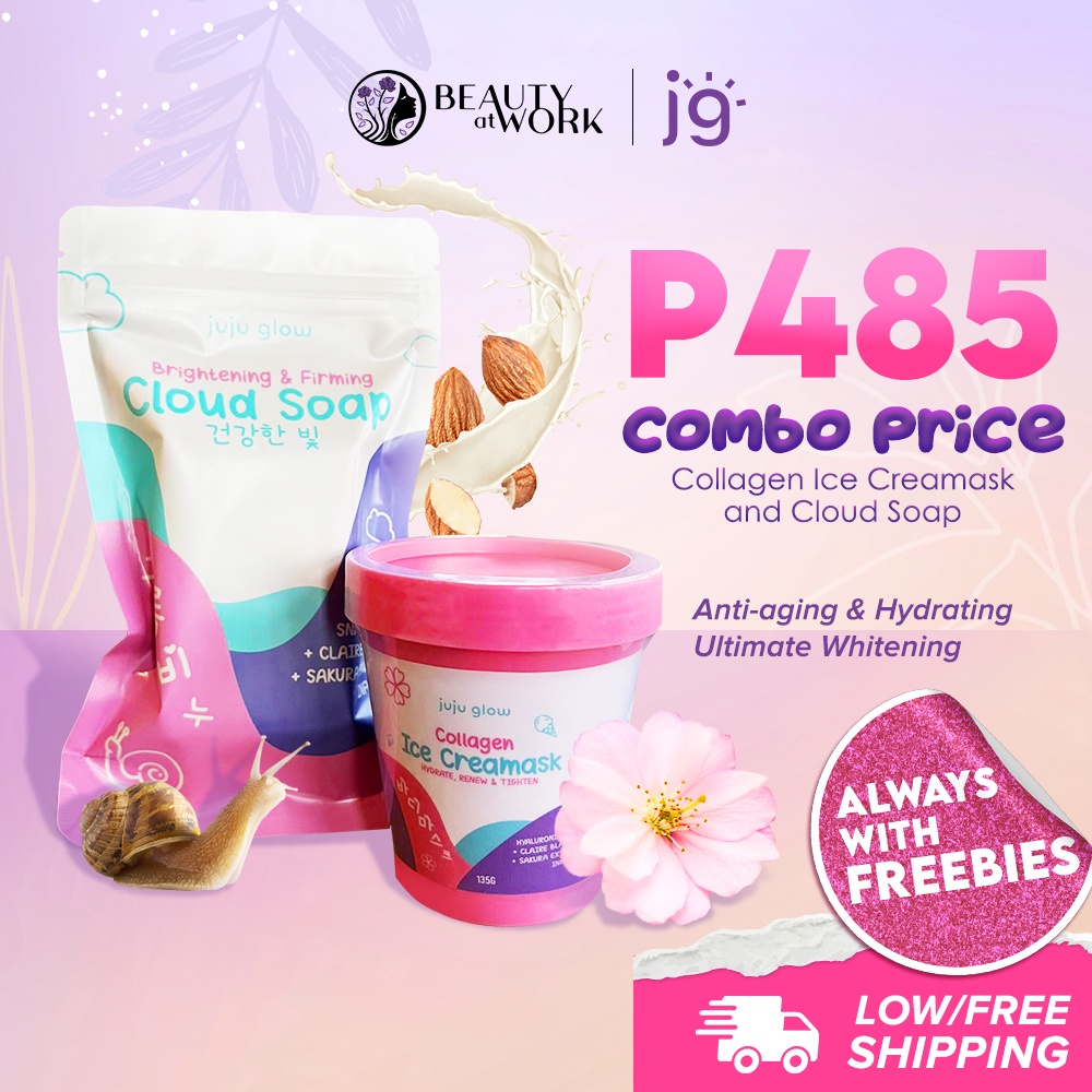 DUO - Juju Glow Cloud Soap and Collagen Icecream Mask with Random ...