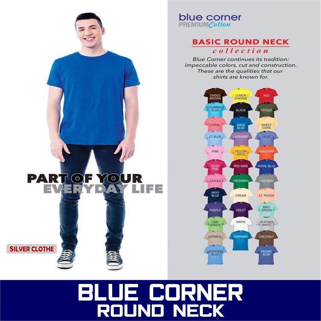 Blue Corner ROUND NECK Shirt | Shopee Philippines