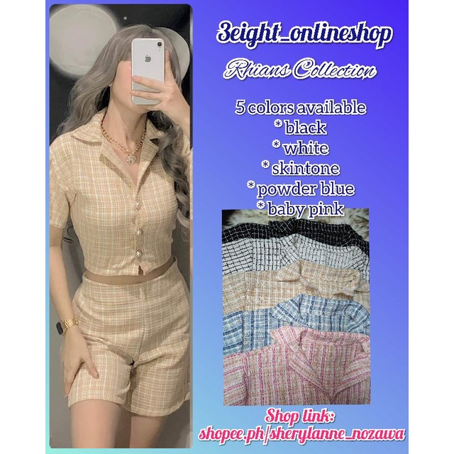 Rhians Collar Tweed Coords Collection | Shopee Philippines