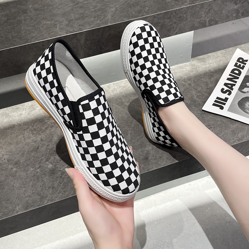 Korean Men Slip ON CHECKERED SHOES FOF VANz | Shopee Philippines
