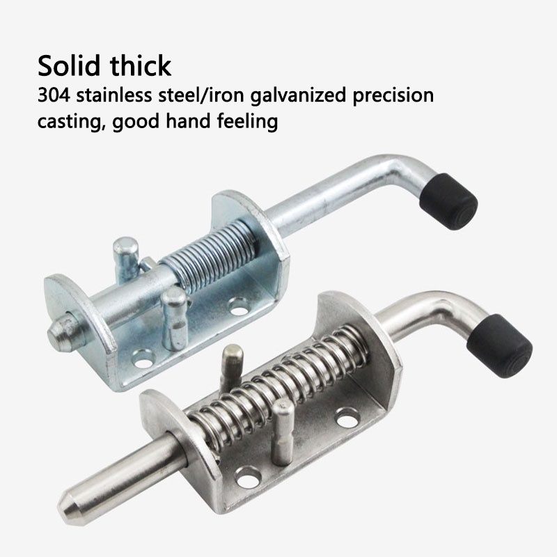 Heavy Duty Spring Loaded Latch Metal Lock Barrel Bolt Latch Hasp Safety ...