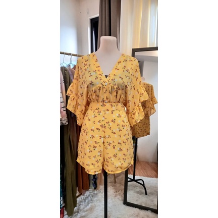 Authentic Bangkok Terno Chiffon flutter sleeve top and short from ...