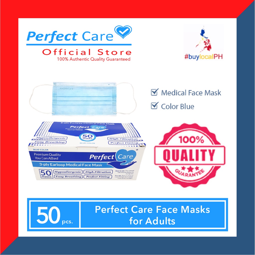 Perfect Care Face Masks for Adults - Box of 50 pcs. | Shopee Philippines