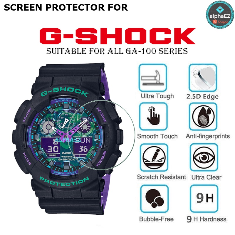Casio G-Shock GA-100 Series 9H Watch Screen Protector Cover GA100 ...