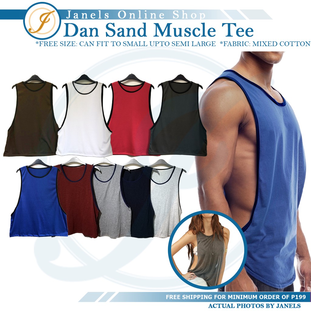 Dan Open side Muscle Tee Sando with Lining (UNISEX) | Shopee Philippines