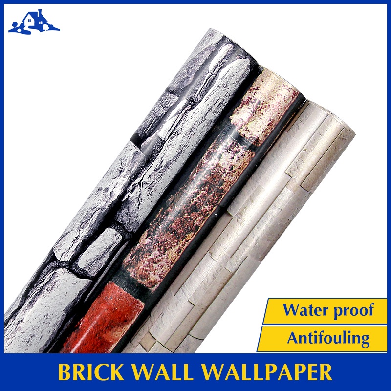 Brick wallpaper design 10M*45CM on sale wallpaper pvc self-adhesive for ...