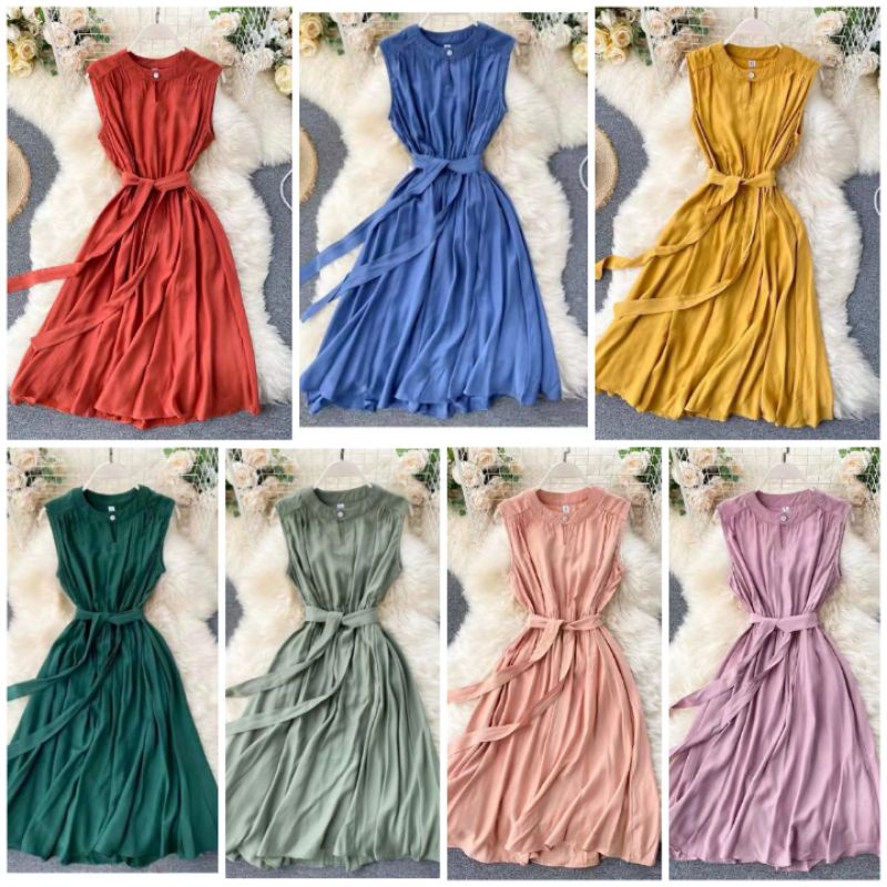 DHQT FASHION Korean Wedding evening party plain long dress modal ...