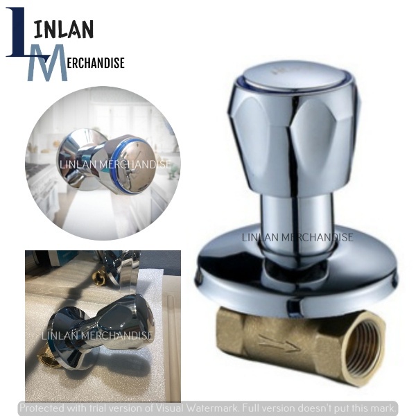 1 PC Single Shower Stall Metal Handle Valve, 1/2" IPS Inlet, Chrome ...