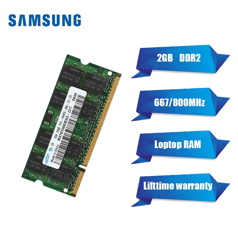 In Stock Brand new Samsung RAM 2GB DDR2 667Mhz 800Mhz Laptop Memory PC2 ...