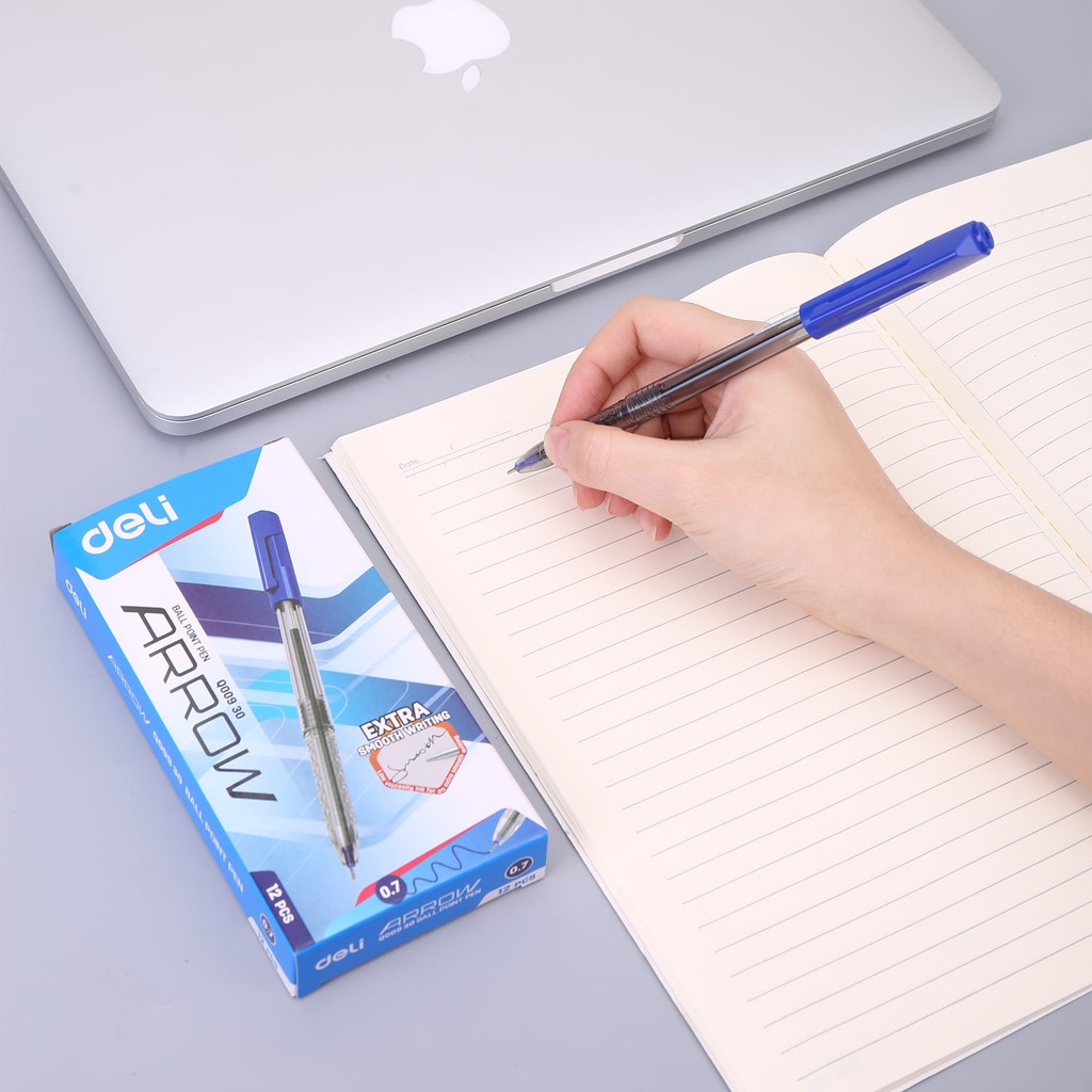 Deli Arrow 0.7mm Ballpoint Ballpen Blue 12pcs/box Q00930 | Shopee ...