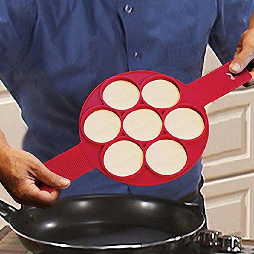 Egg Rings Silicone Non Stick Round Cooking Pancake Mould 4 Red 有名なブランド