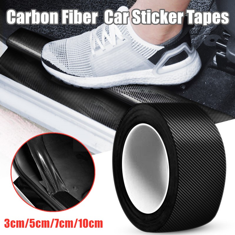 5D Carbon Fiber Sticker Self-Adhesive Strip Door Sill Bumper Car Anti ...