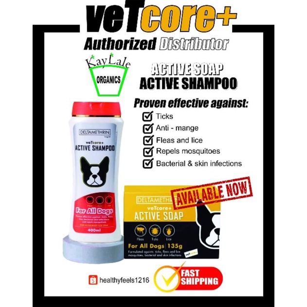 Vetcore+ Active soap 135g /Active Shampoo 400ml | Shopee Philippines