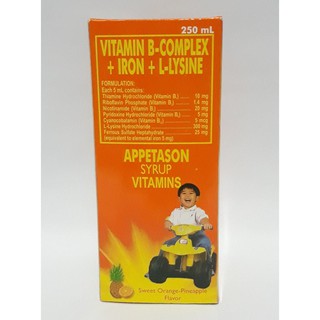 Appetason Vitamin B Complex+ Iron and Lysine Syrup VITAMINS 60ml,120ml ...