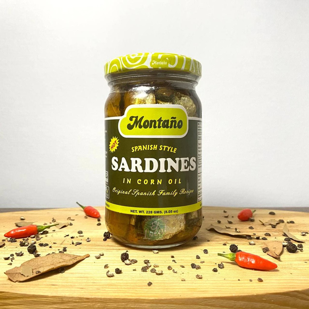 Montaño Spanish Style Sardines in Corn Oil (PER BOTTLE) | Shopee ...
