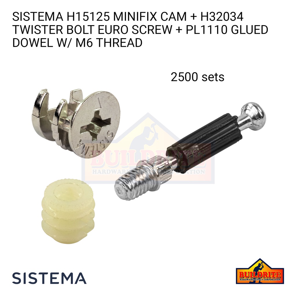 SISTEMA H15125 H32034 PL1110 Silver Black White MiniFix Set Screw Steel ...