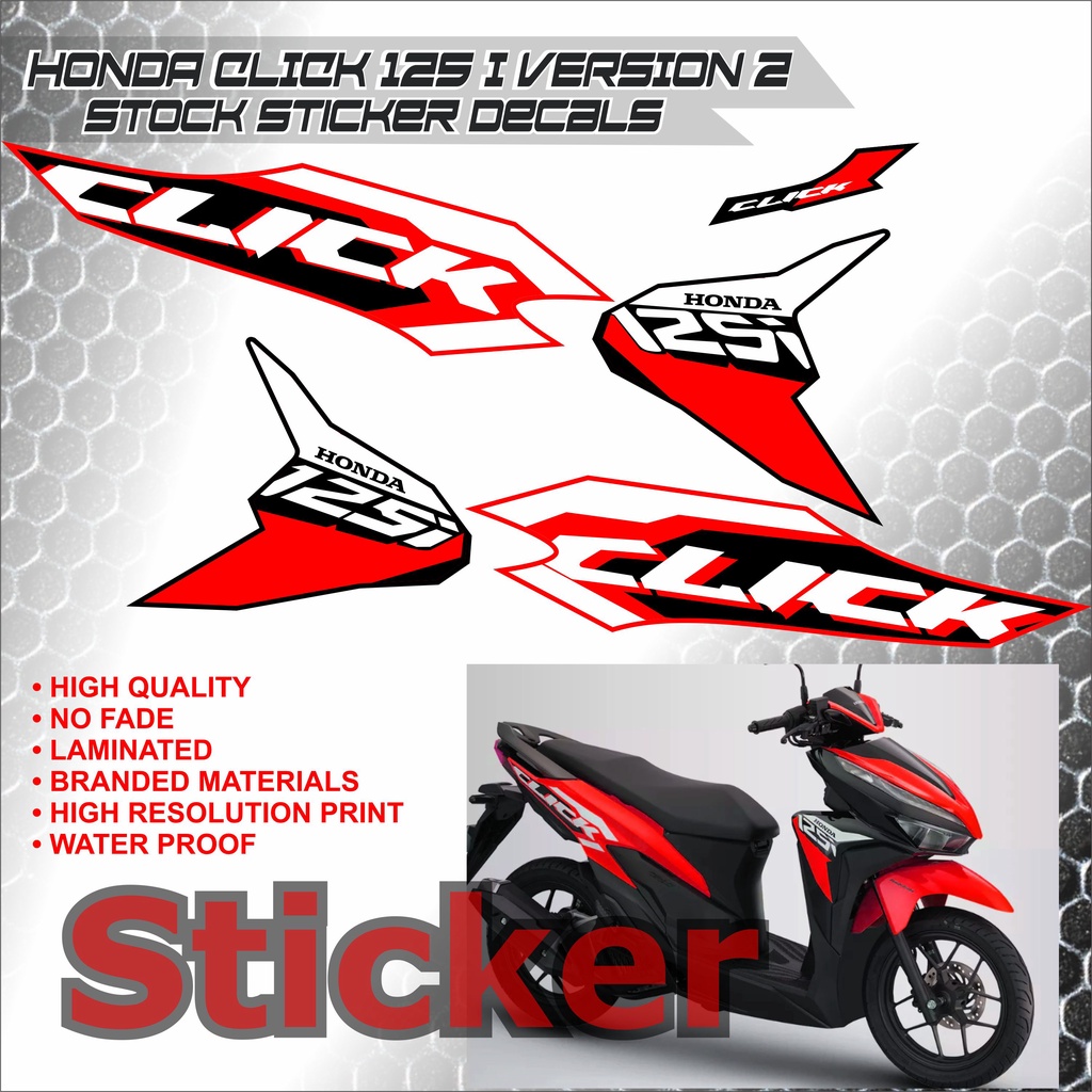 Click 125i v2 Stock Stickers Original | Shopee Philippines