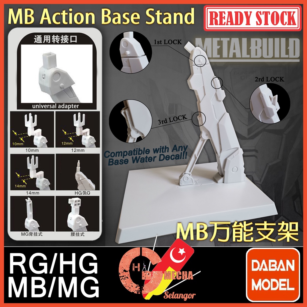 Metal Build Style Model Kits MB Action Base Stand White Blank for MG RG ...
