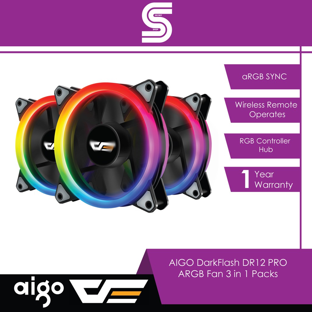 AIGO DarkFlash DR12 PRO ARGB Fan 3 in 1 Packs | Shopee Philippines