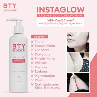 BTY Instaglow Tone Up Cream 200ml | Shopee Philippines