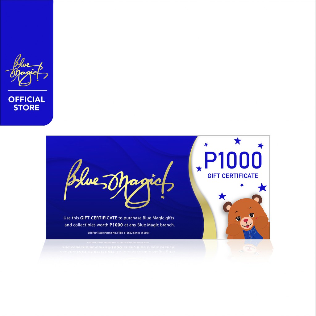 Blue Magic P1,000 Gift Certificate | Shopee Philippines
