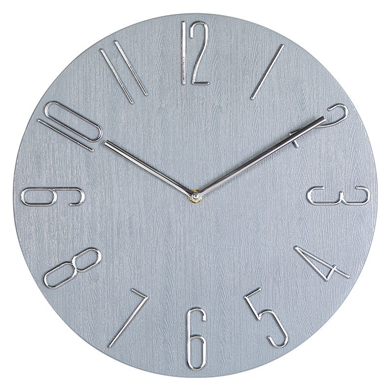 Sleek Wall Clock Embossed Numbers Easy Read Minimalist Analog Home ...