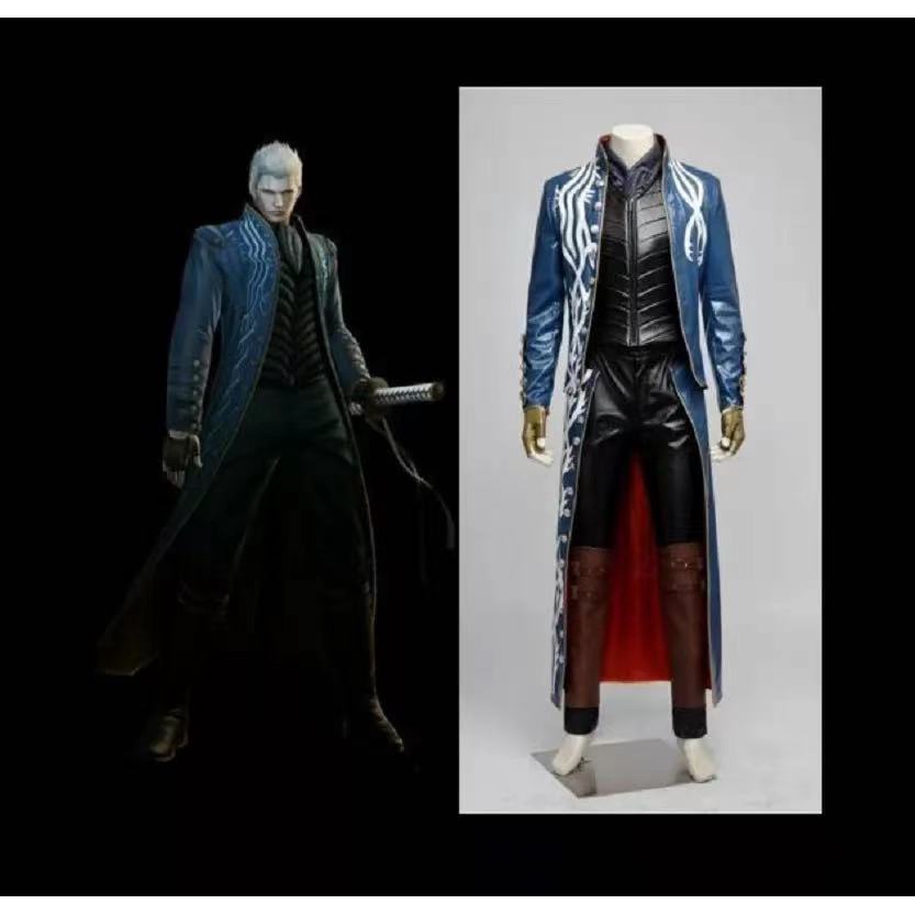 DMC 3 Vergil Cos Cosplay Costume Halloween Uniform Outfit Custom Made ...