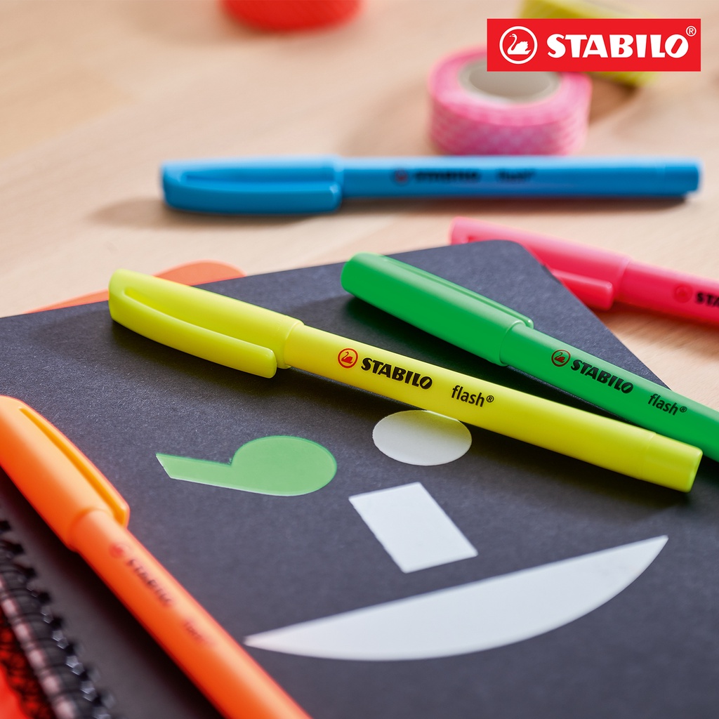 STABILO Flash Highlighter Pen Pocket Slim Marker Set School Office ...