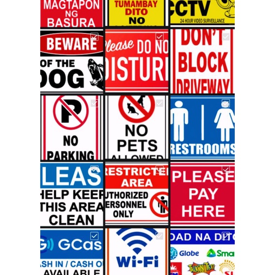 SIGNAGE LAMINATED A4( u can choose or customize) | Shopee Philippines