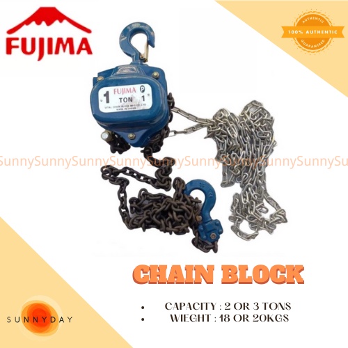 FUJIMA JAPAN HEAVY DUTY CHAIN BLOCK 2ton // 3ton | Shopee Philippines