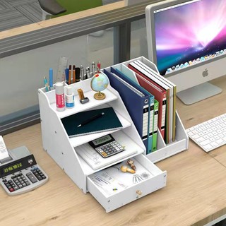 Desk Storage Bookshelf Folder Book Office Paper Storage Box File Rack ...