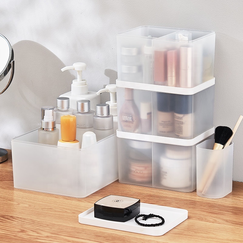 Minimalist Stackable Frosted Storage Boxes and Bins | Shopee Philippines
