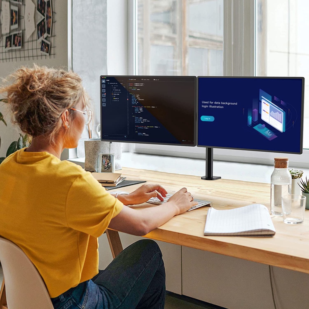 ANSEN Monitor Mount Bracket Computer Monitor Desktop Mount Adjustable ...