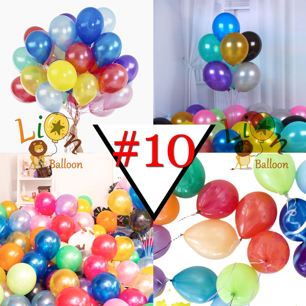 10inch Metallic Pearly Balloons 100pcs/pack Party Balloons | Shopee ...