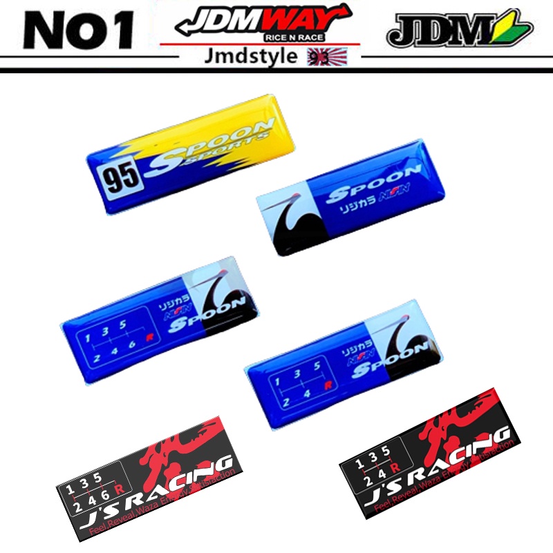 3D Car Stickers J'S RACING JDM SPOON SPORT Sticker Grar Shift Knob ...