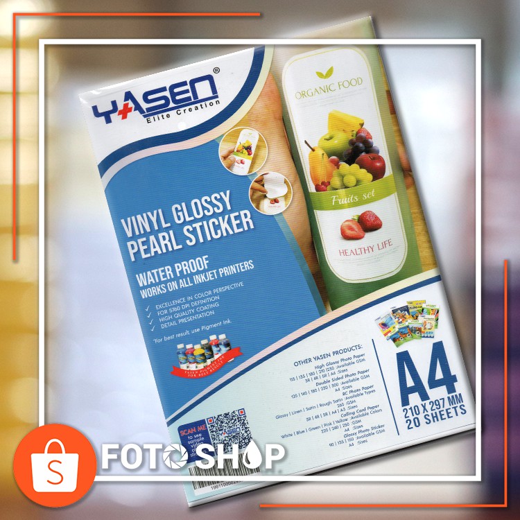 Yasen Glossy Pearl Sticker - Product Labels Branding Packaging | Shopee ...